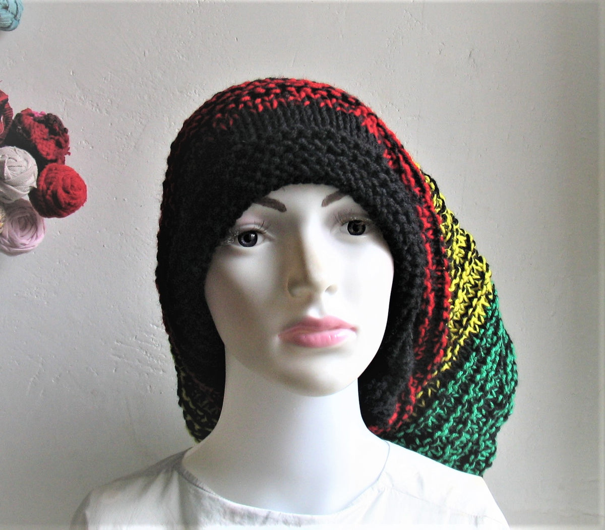 Dreads Long Tube Hat Beanie Dreadlock Sock Oversized Slouchy Unisex Wi ...