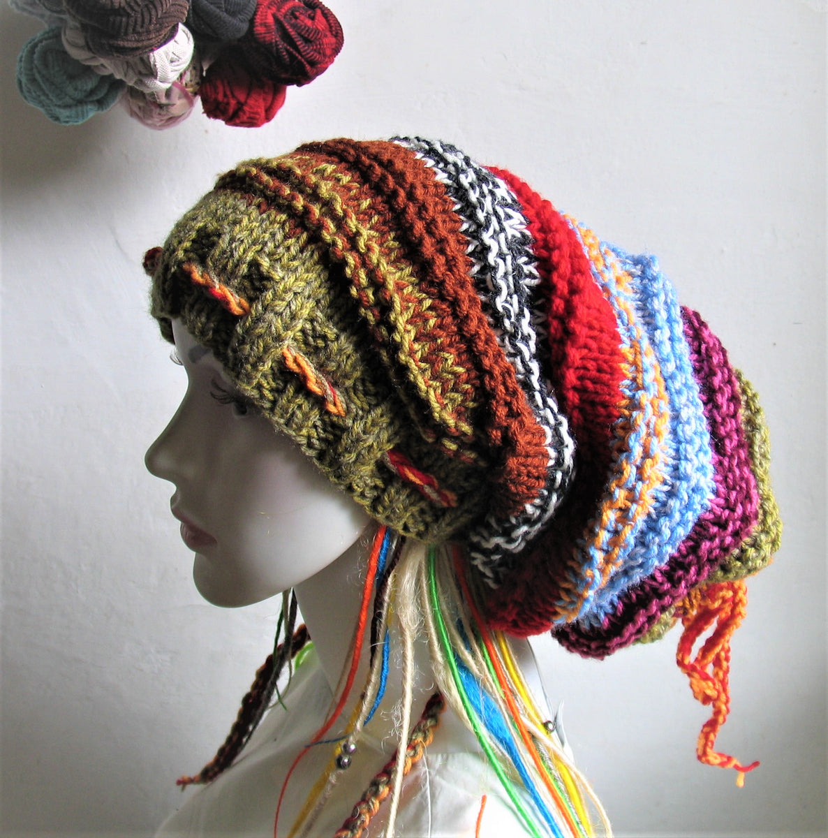 Dreads Long Tube Hat Beanie Dreadlock Sock Oversized Slouchy Unisex Wi ...
