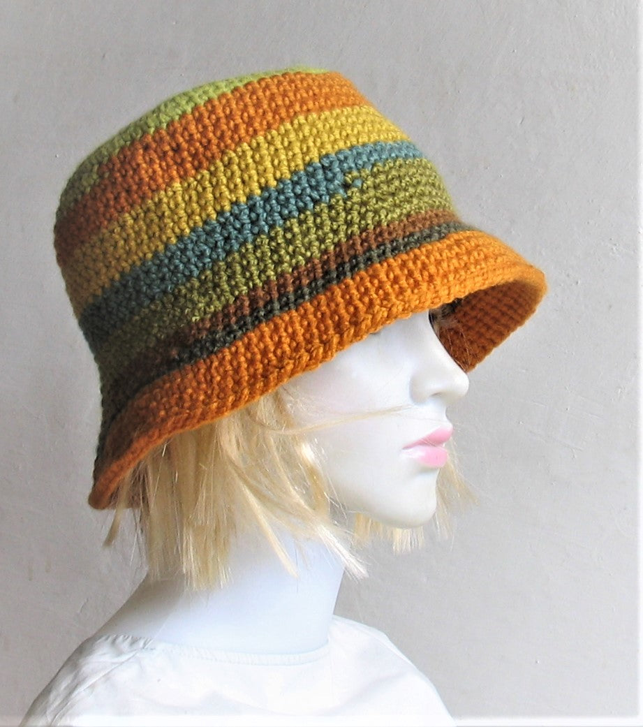 Handmade Crochet for dreadlocks Bucket Hat Crochet Rustic Hat Bohemian ...